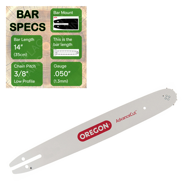 14" OREGON Guide Bar for STIHL 009, 010, 011, 012, 015, 018, 019T, 020 ...